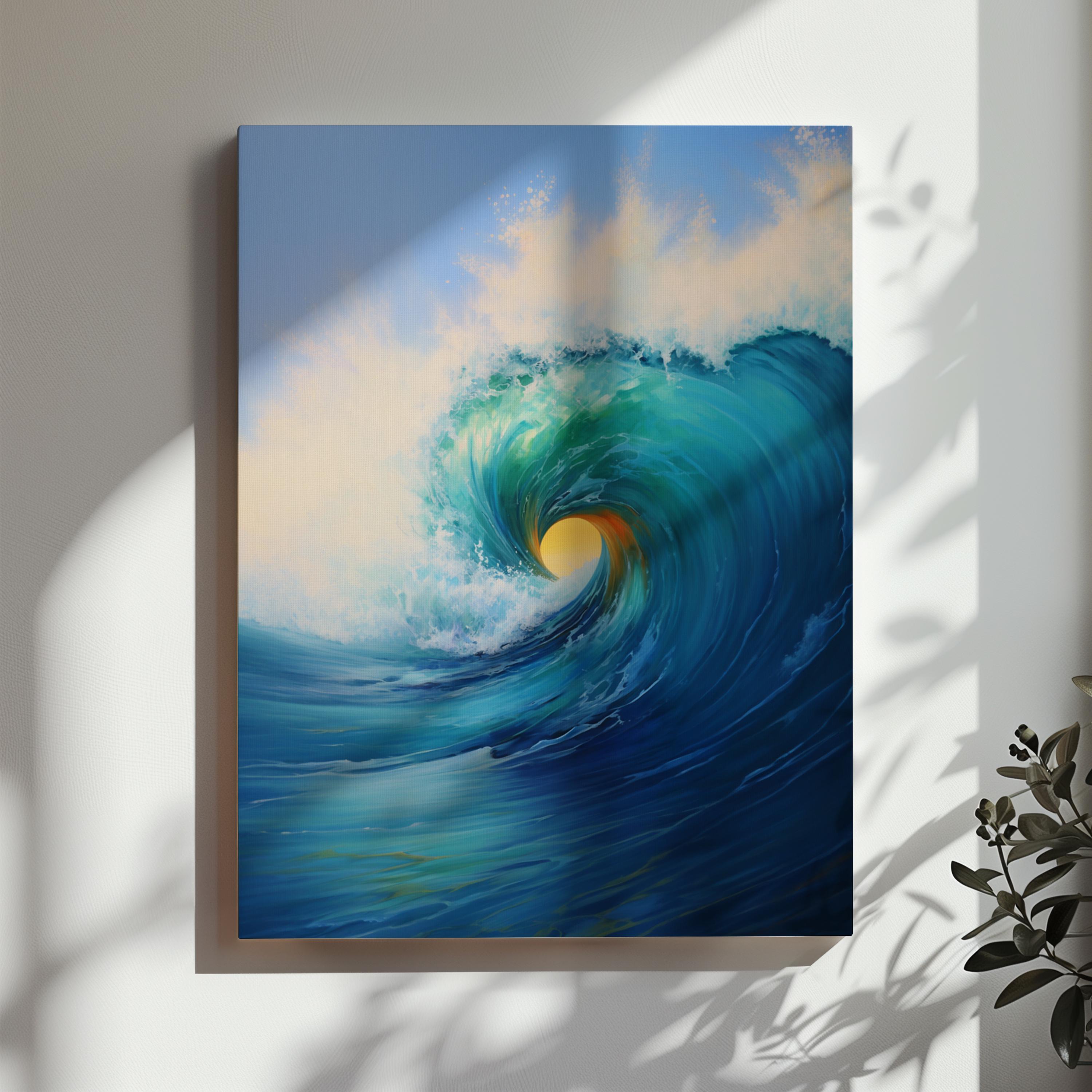 Wave Wall Art Surfer Wall Decor Printable Artwork Surf Tube Beach ...