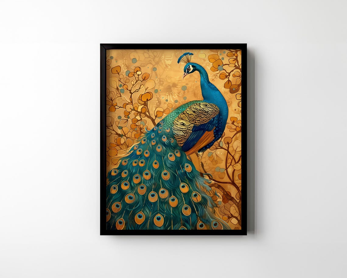 Peacock Wall Art Printable Modern Colorful Animal Wall Decor Gift ...