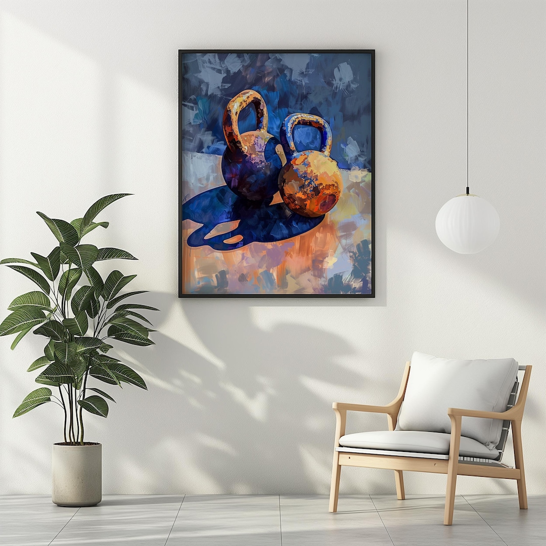 Gym Wall Art Kettlebell Printable Modern Home Gym Wall Decor Gift Idea ...