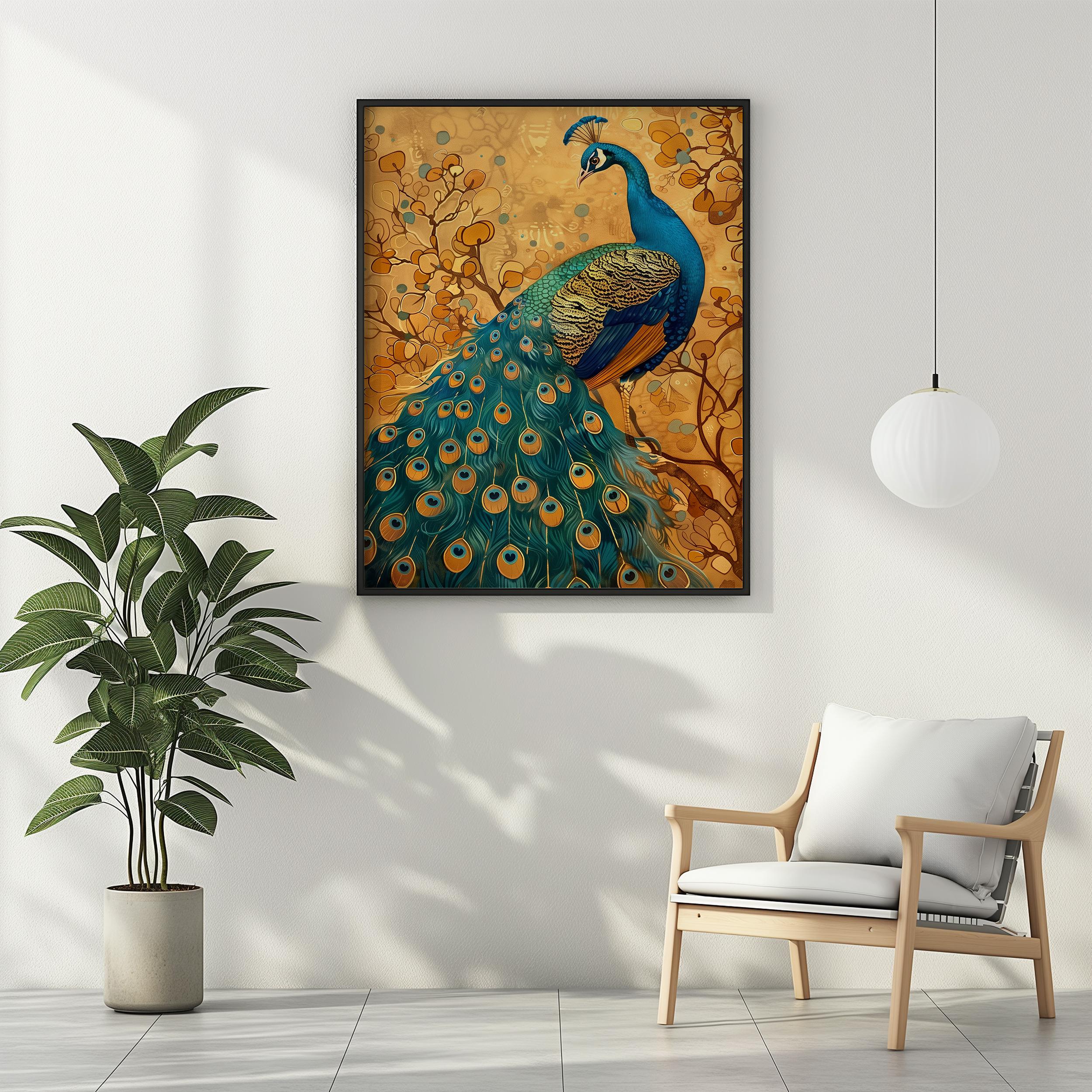 Peacock Wall Art Printable Modern Colorful Animal Wall Decor Gift ...