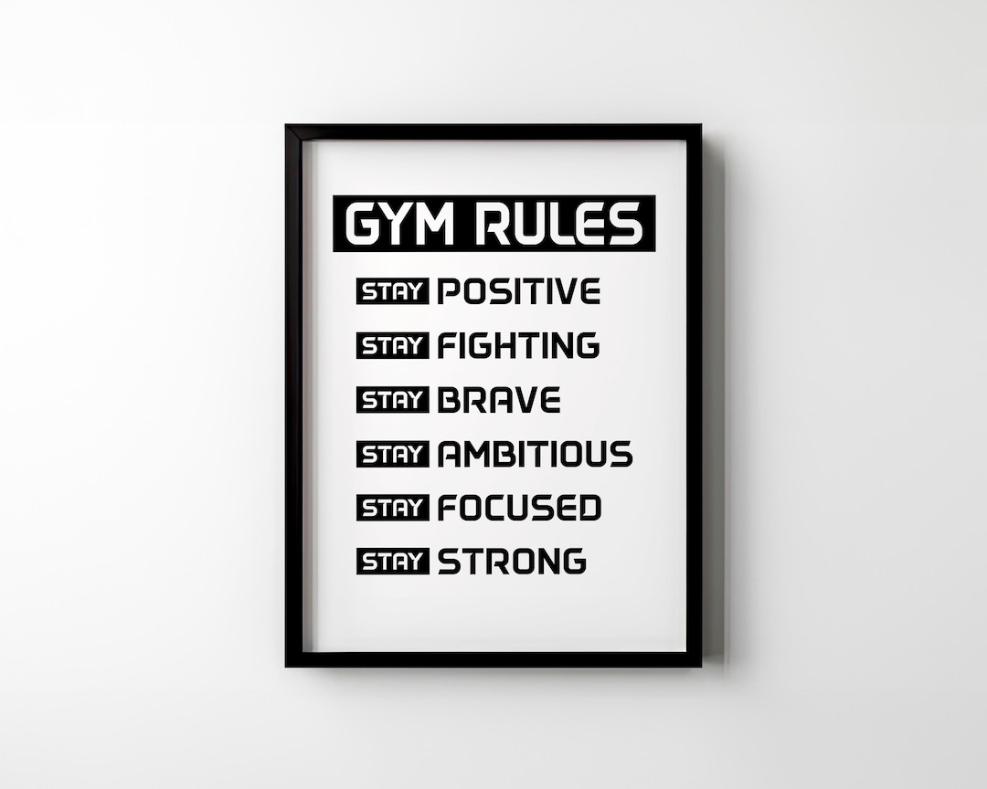 Gym Rules Poster Print Motivational Inspirational Quotes Bodybuilding ...