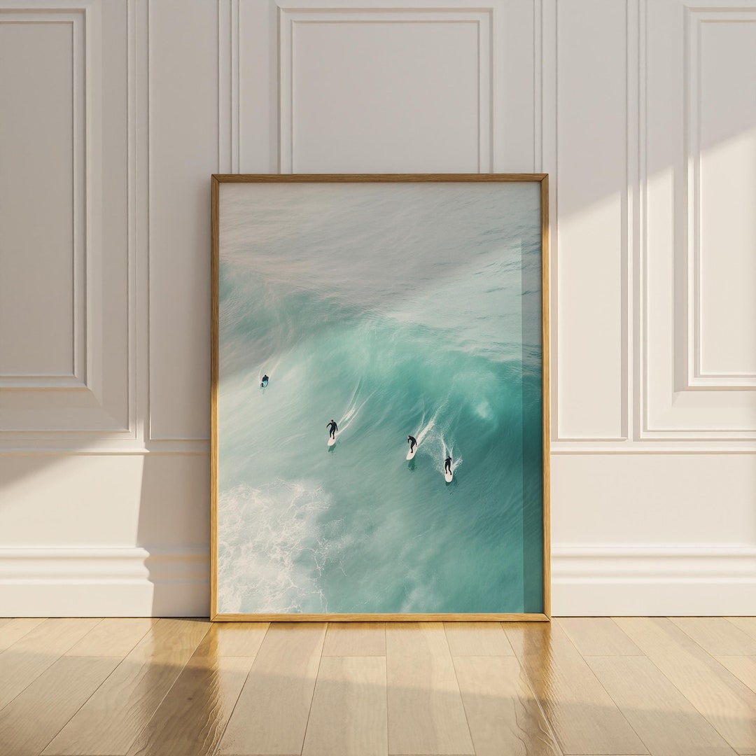 Aerial Surfers Wall Decor Printable Wall Art Beach House Coastal Home ...