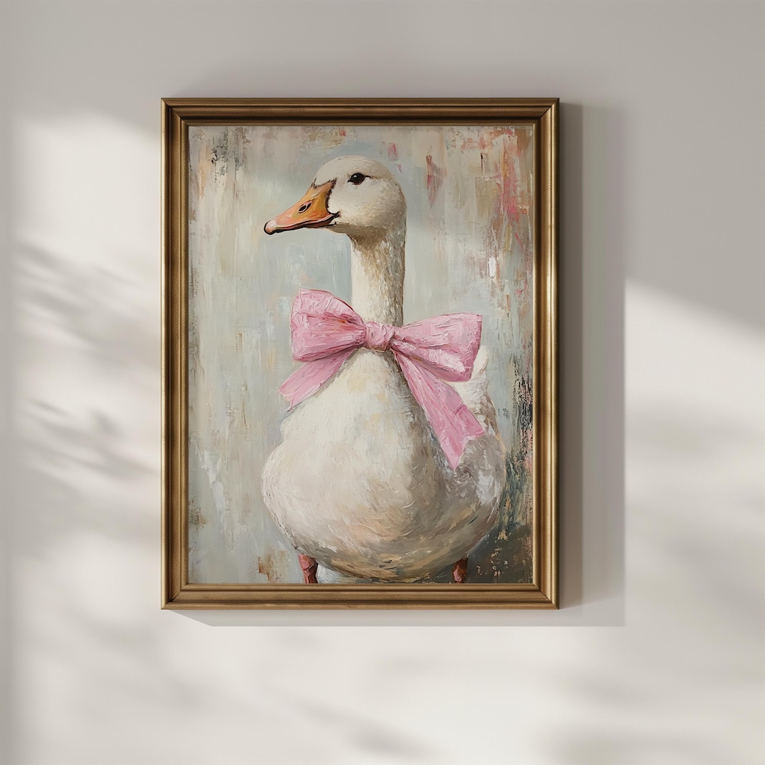 Silly Coquette Goose Poster Print Pink Bow Goose Nursery Wall Art ...