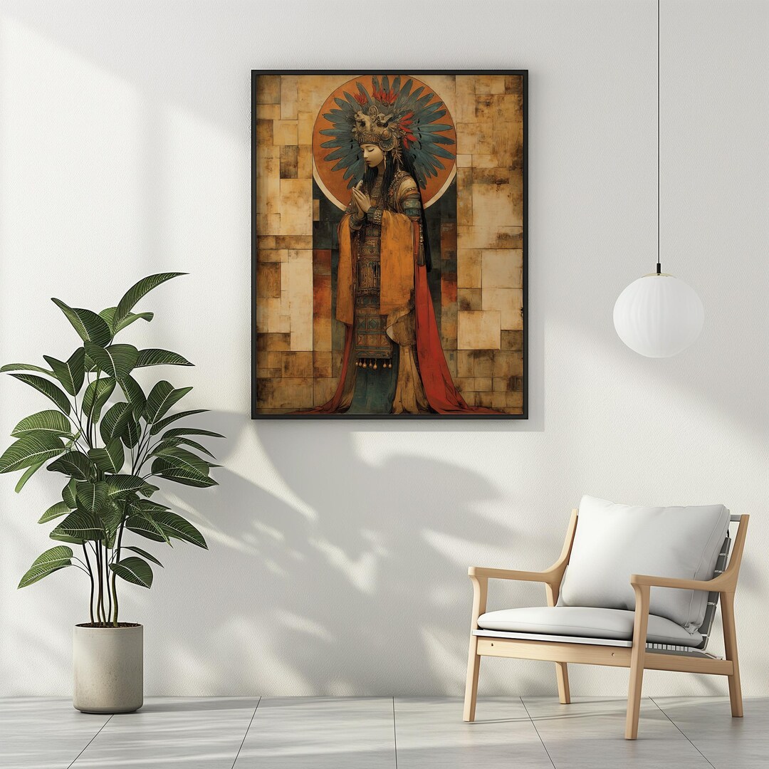Pachamama Wall Art Print Vintage Oil Painting Incan Goddess Quechua ...