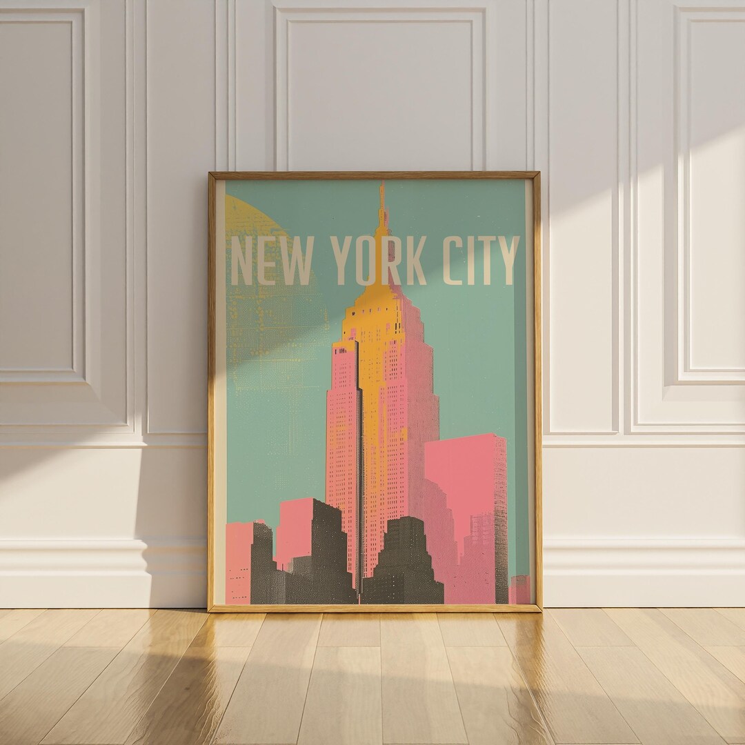 NYC Poster Print New York City Wall Decor Vintage Retro NY Souvenir New ...
