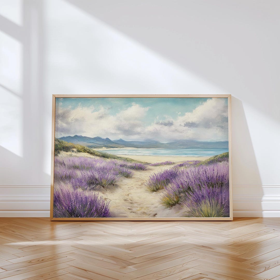 Coastal Lavender Poster Print Wall Art Purple Flower Wall Decor Vintage ...