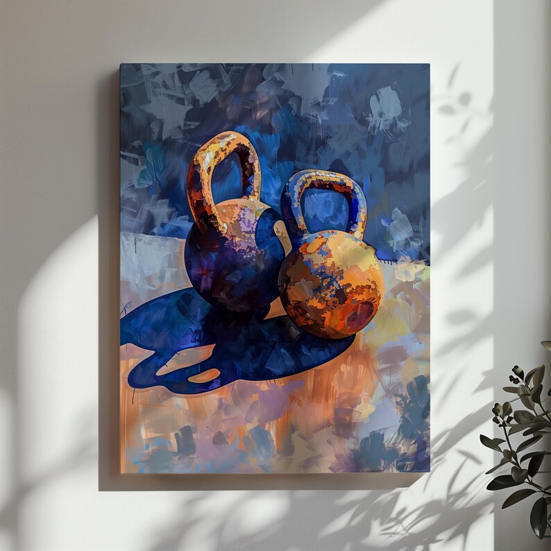 Gym Wall Art Kettlebell Printable Modern Home Gym Wall Decor Gift Idea ...