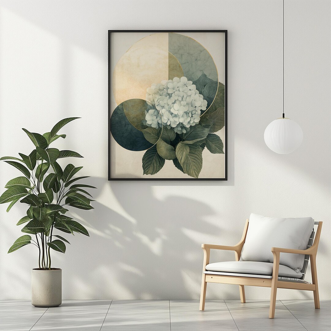 Hydrangea Wildflower Wall Art Printable Abstract Painting Artful Soft ...