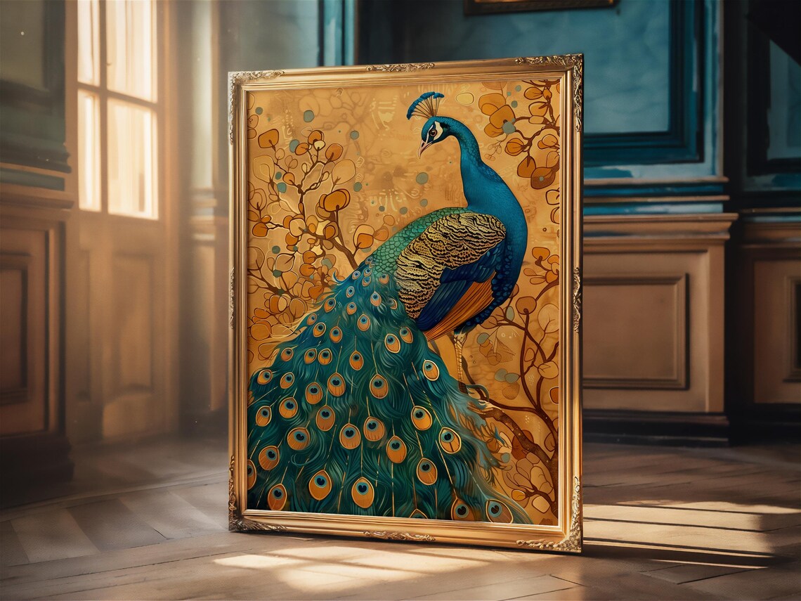Peacock Wall Art Printable Modern Colorful Animal Wall Decor Gift ...