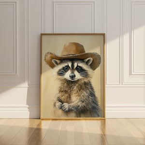 Animals Wearing Cowboy Hat Wall Art Set of 3 Pieces Printable Nursery ...