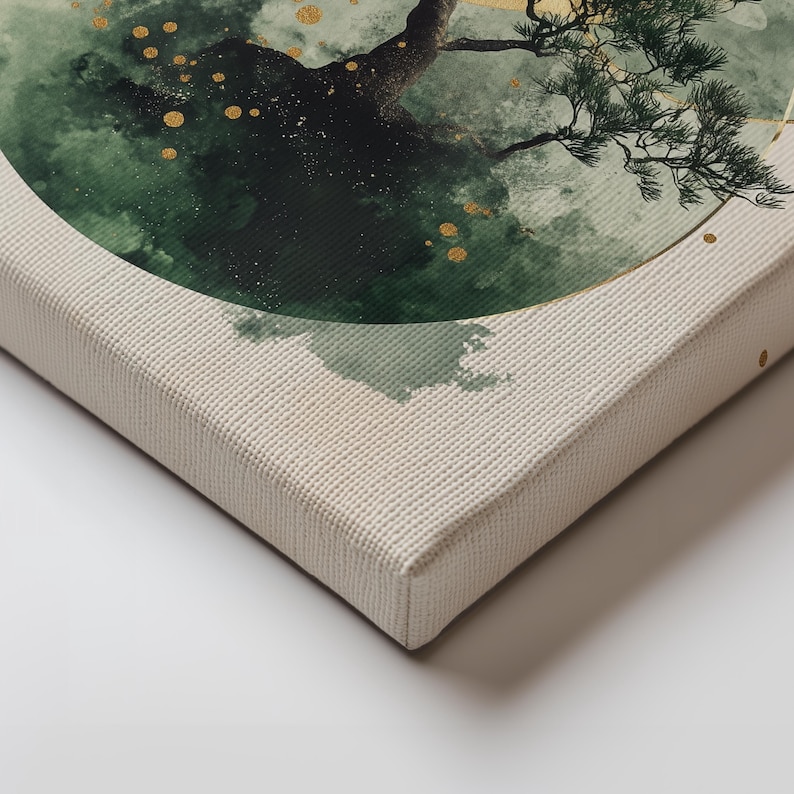 Abstract Modern Bonsai Tree Canvas Print Wall Art Vintage Japandi ...