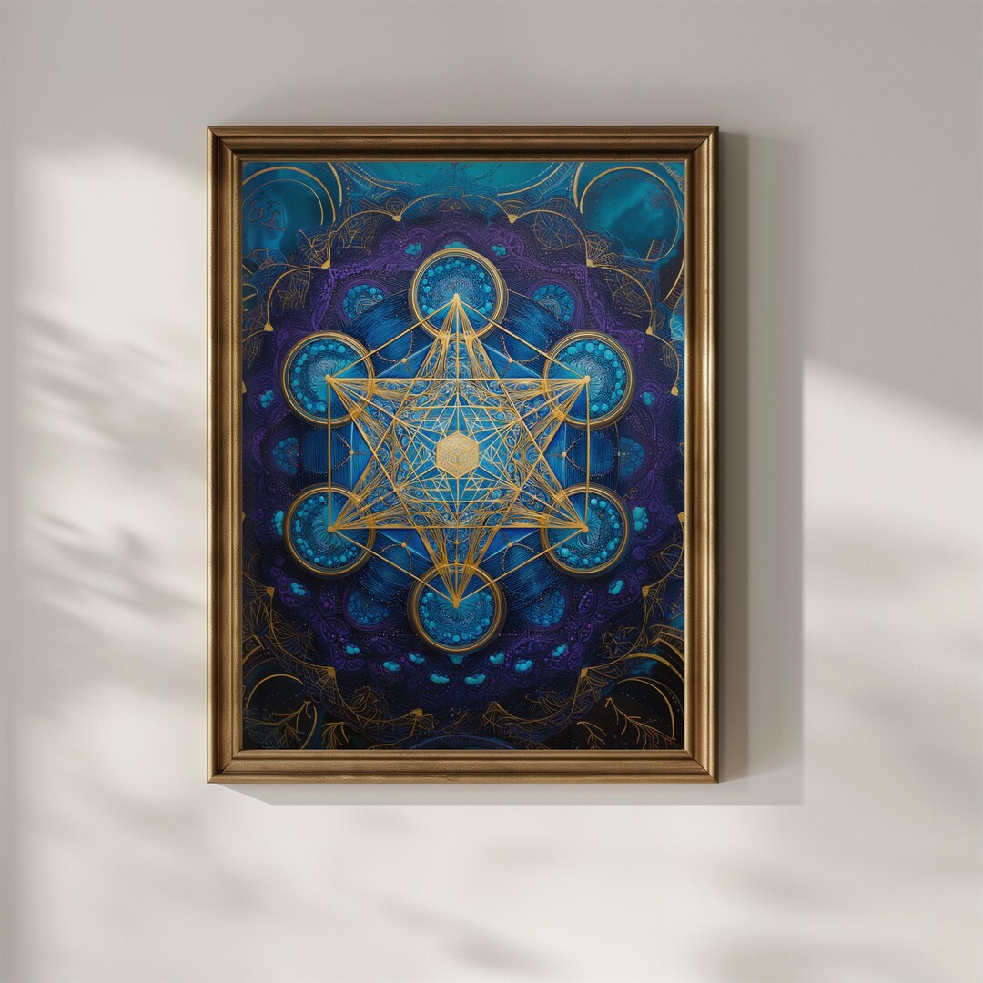 Sacred Geometry Wall Art Printable Metatron Cube Print Wall Decor ...