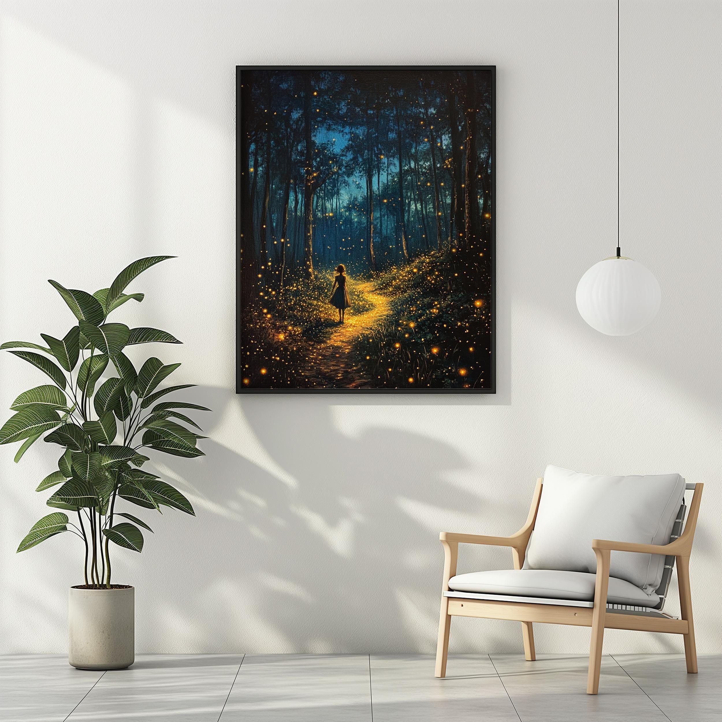 Enchanted Forest Wall Art Firefly Wall Decor Enchanting Glowing ...
