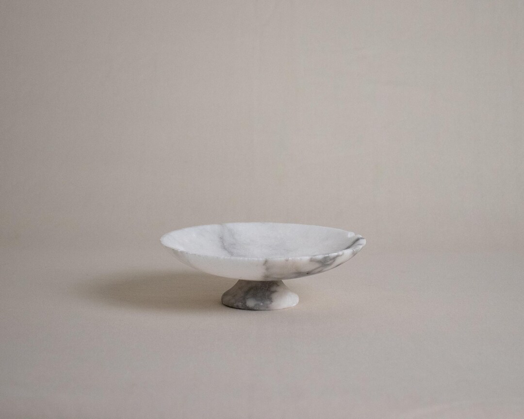 Vintage Marble Pedestal Bowl - Unpolished Marble Bowl for Decoration ...