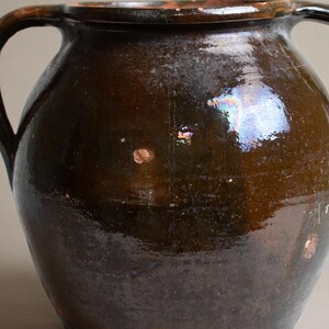 Large Vintage Handled Pot Vintage Green Glazed Double Handled Pot for ...