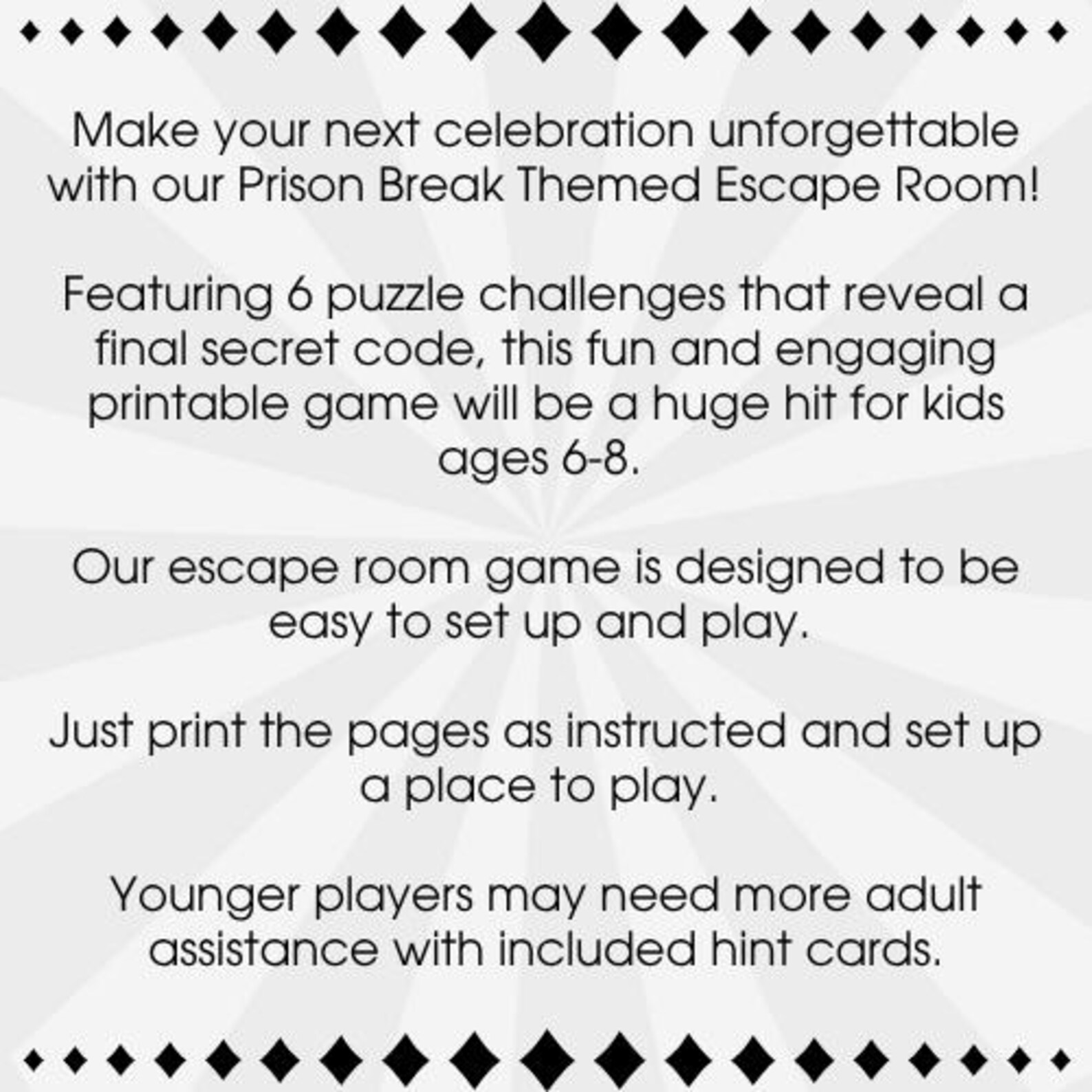 Prison Break Escape Room Game, Kids Party Activity, Printable PDF ...
