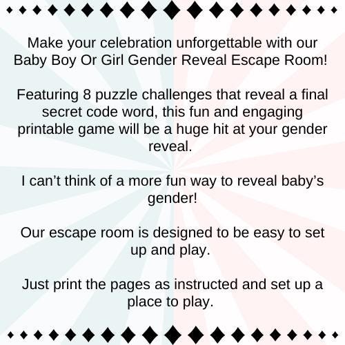 Gender Reveal BOY Escape Room Game - Etsy