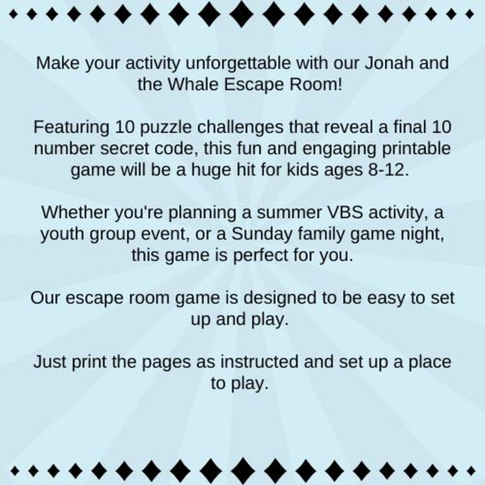 Jonah and the Whale Escape Room Game, Kids Bible Story Activity ...