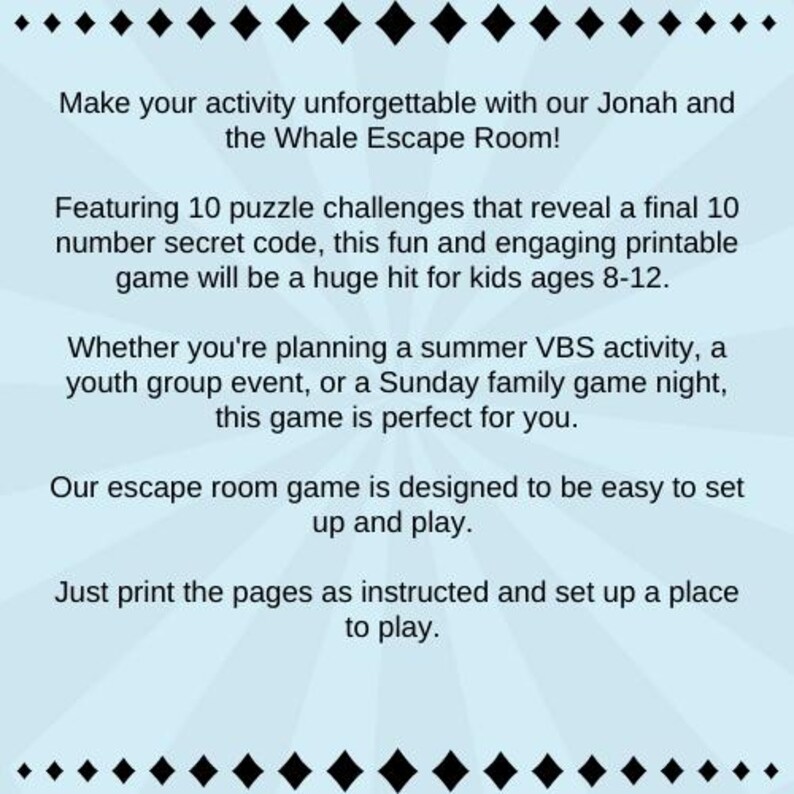 Jonah and the Whale Escape Room Game, Kids Bible Story Activity ...