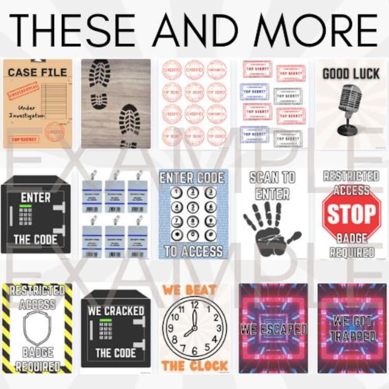 Escape Room Props and Signs Printable Add-on for Party Game - Etsy