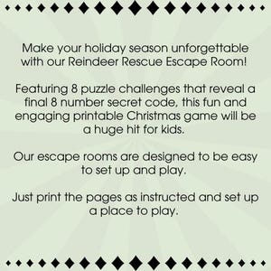 Reindeer Rescue Escape Room Game Printable Christmas Kids Activity ...