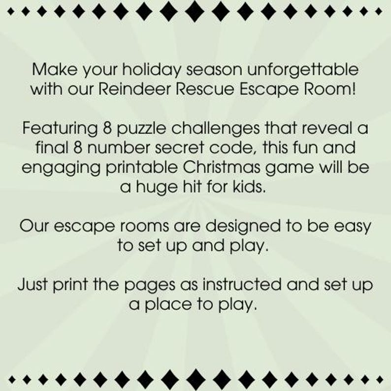 Reindeer Rescue Escape Room Game Printable Christmas Kids Activity ...
