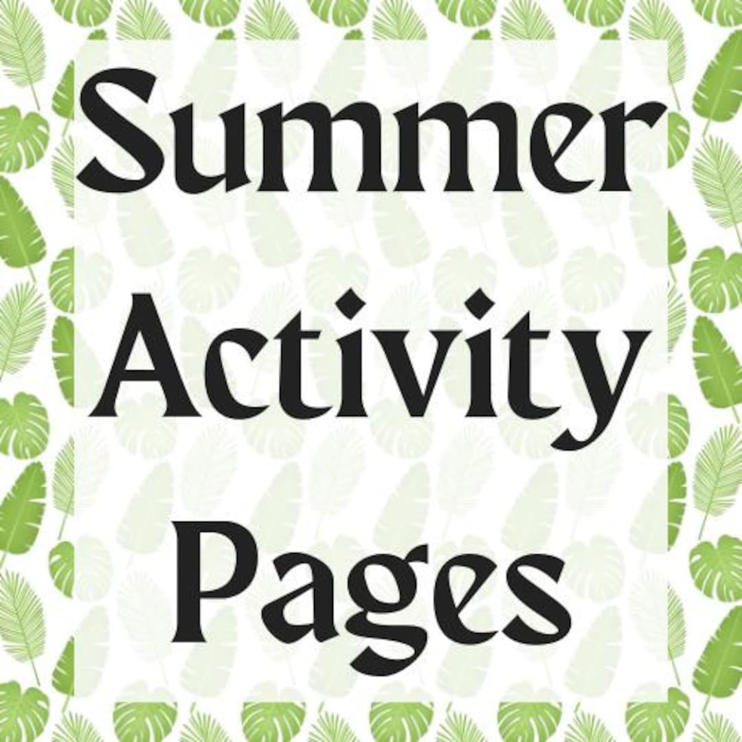 Summer Activity Pages Printable Games for Kids, Fun Free Time Activity ...