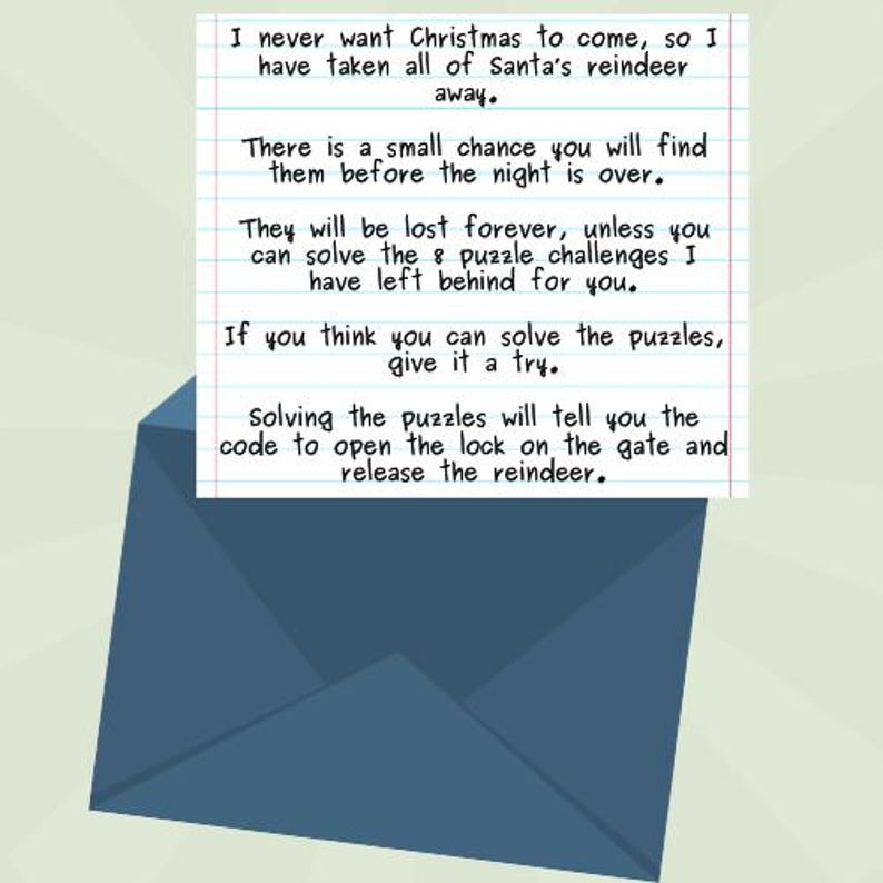 Reindeer Rescue Escape Room Game Printable Christmas Kids Activity ...