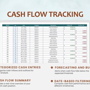 Small Business Cash Flow Statement Template for Excel - Automated ...