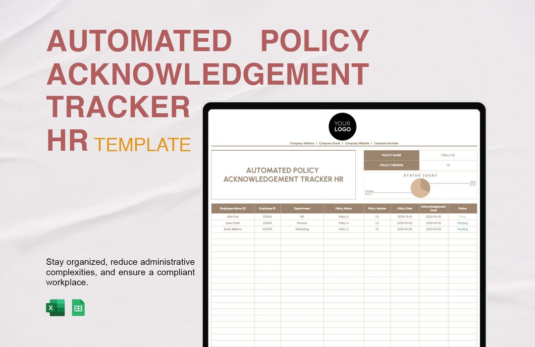Policy Acknowledgement Tracker Template - Employee Compliance ...