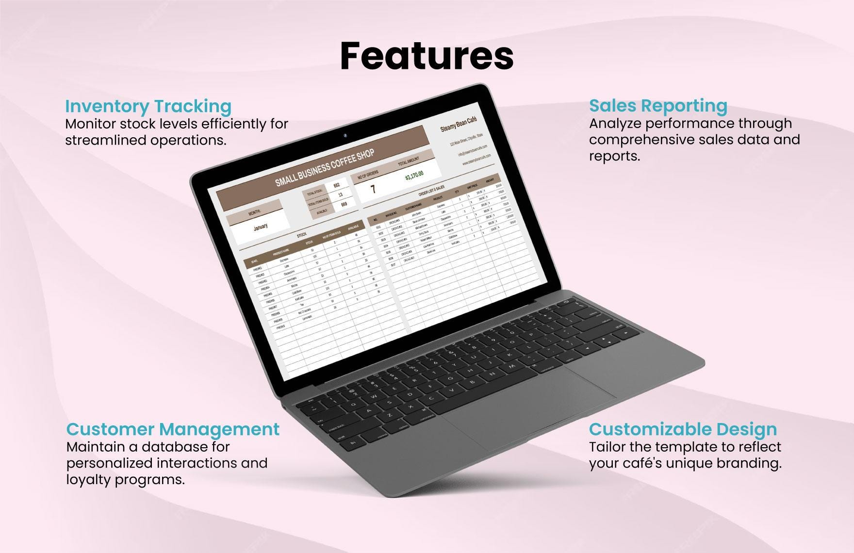 Coffee Shop Management Spreadsheet - Inventory & Sales Tracker for ...