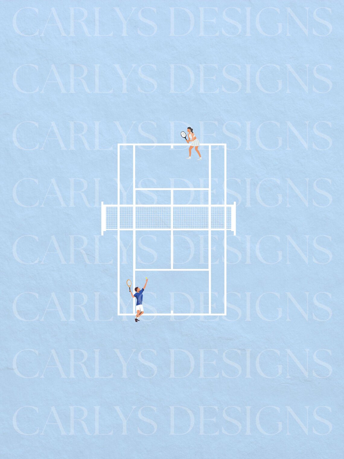 Minimalist Tennis Art, Blue Tennis Poster, Tennis Wall Art, Simple ...