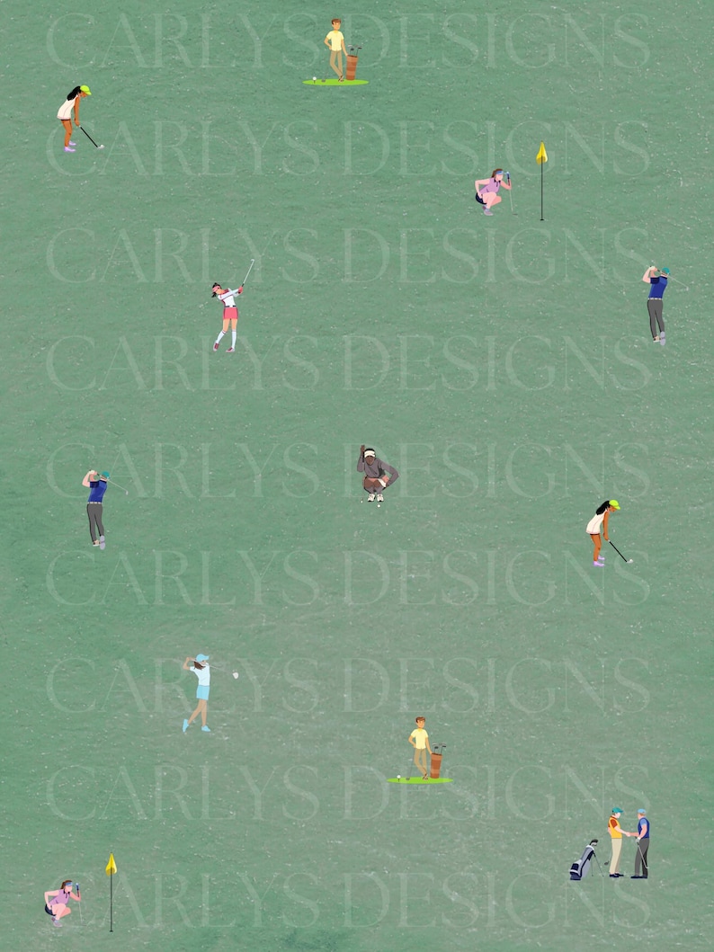 Minimalist Golf Poster: Green Golf Course Art (digital Download) - Etsy