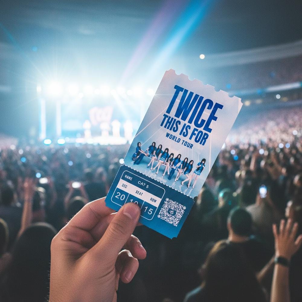 TWICE This is for World Tour Concert Ticket Template | Twice Ticket ...