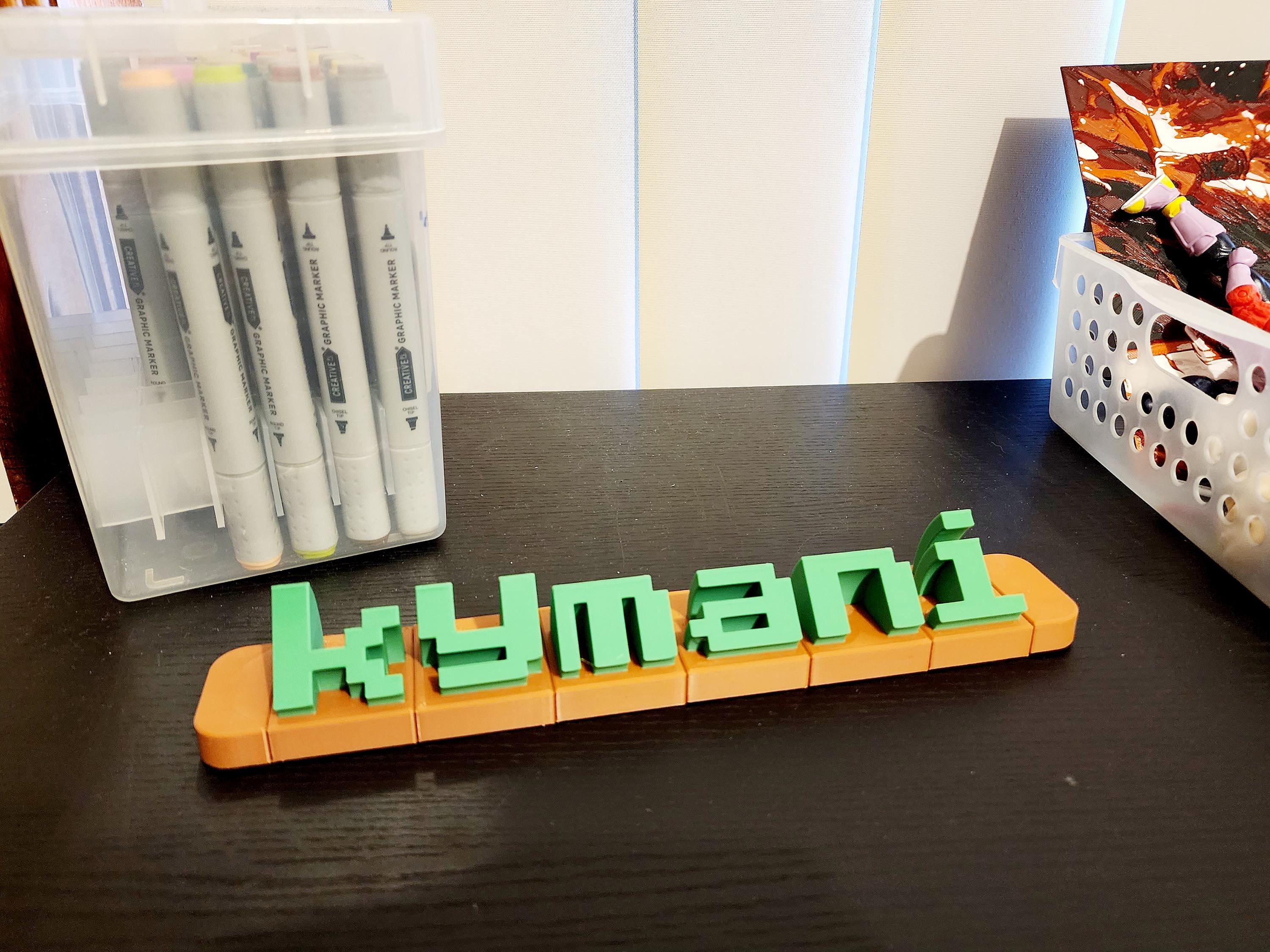 Personalized 3D Desktop NAME PLATE Custom 4-7 Letters 3d Name Plate ...