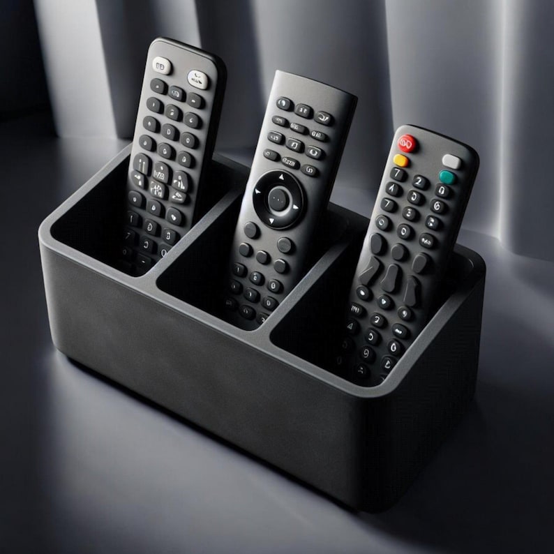 Remote Control Holder With 3 Compartments TV Remote Organizer Caddy for ...