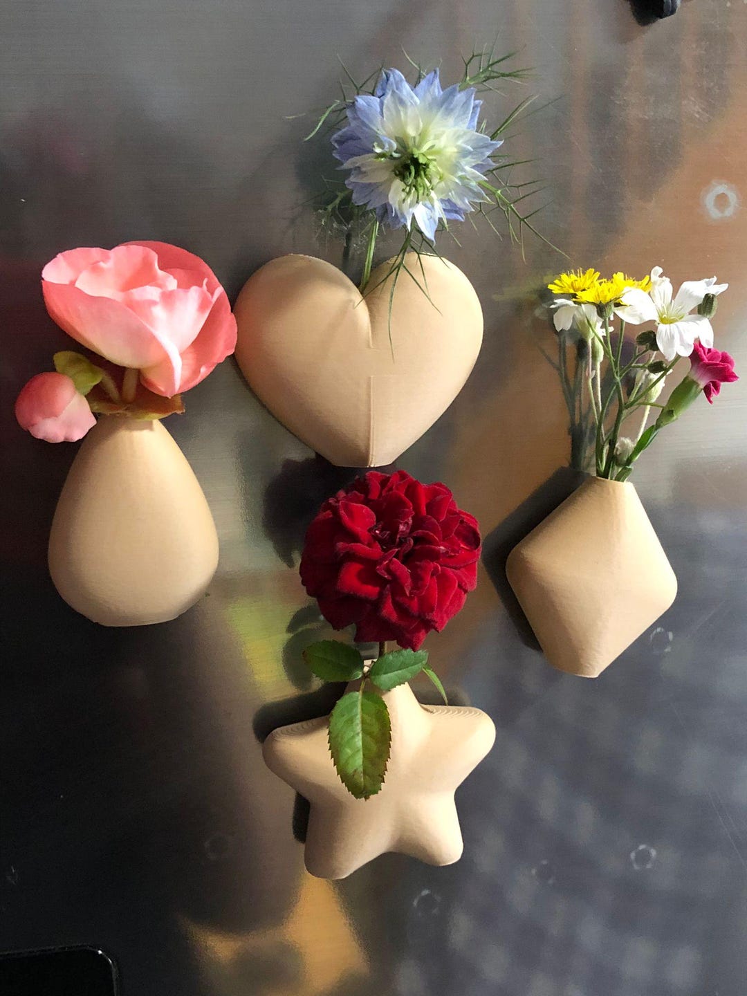 Set of 4 Mini Magnetic Fridge Vase , Tiny Flower Vase,gift for Mother's ...