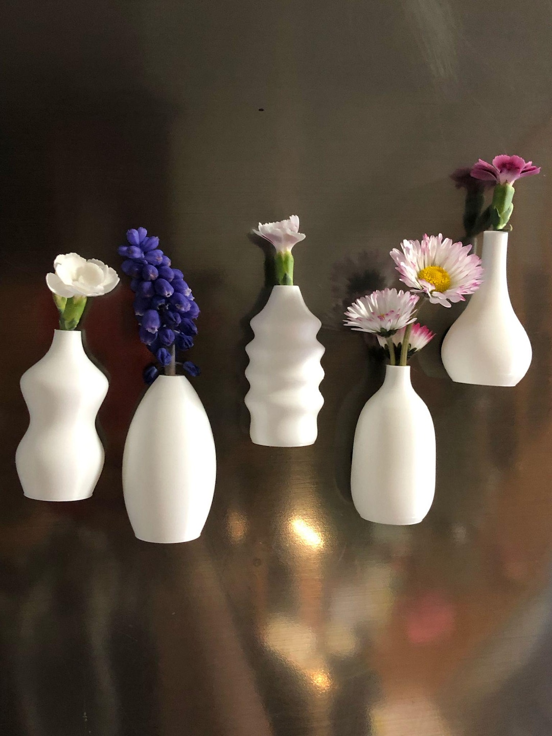 Set of 5 Magnetic Mini Vases for Tiny Flowers, Fridge Decor - Etsy