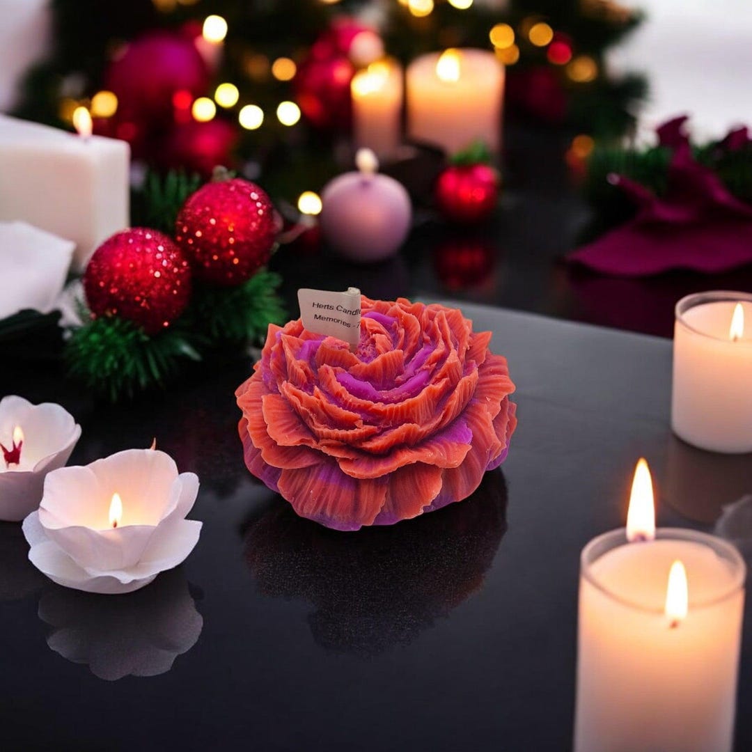 Bloom Rose Candle Handmade Natural Soy Wax Candle With Luxurious Rose ...