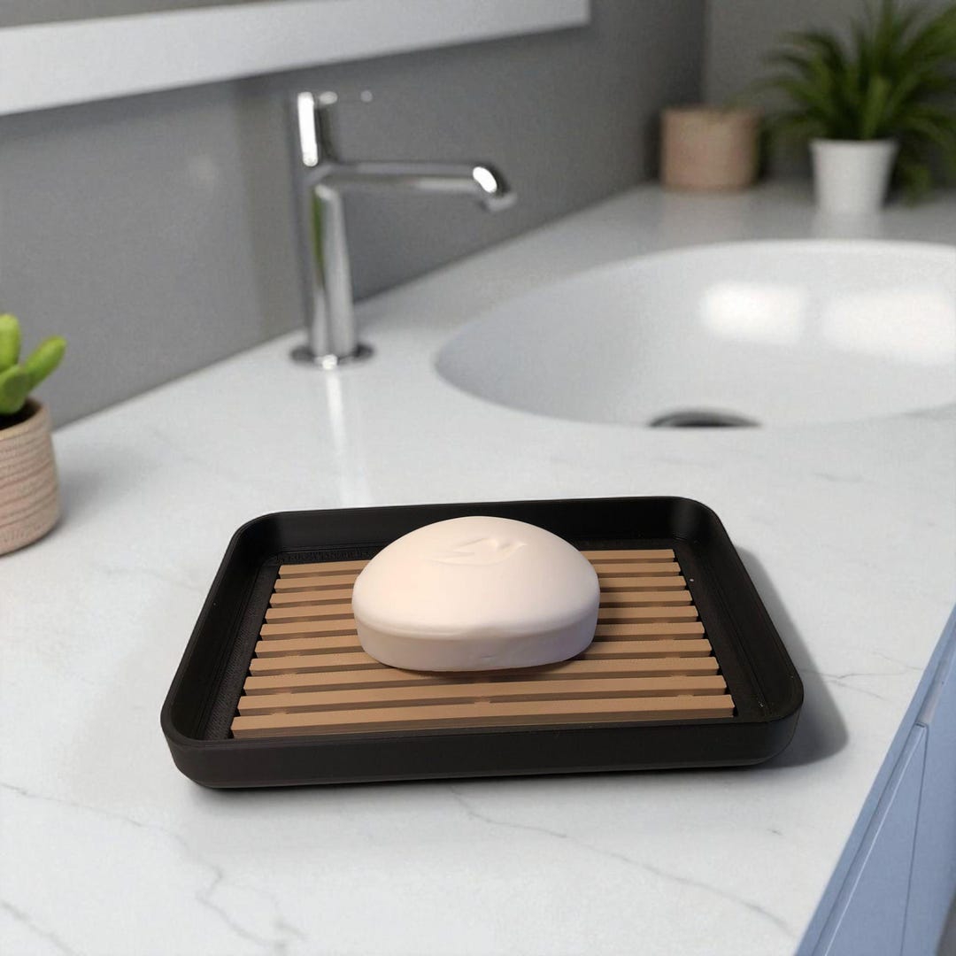 Soap Tray With Elevated Drainage Support - Multi-use Bathroom Organizer ...