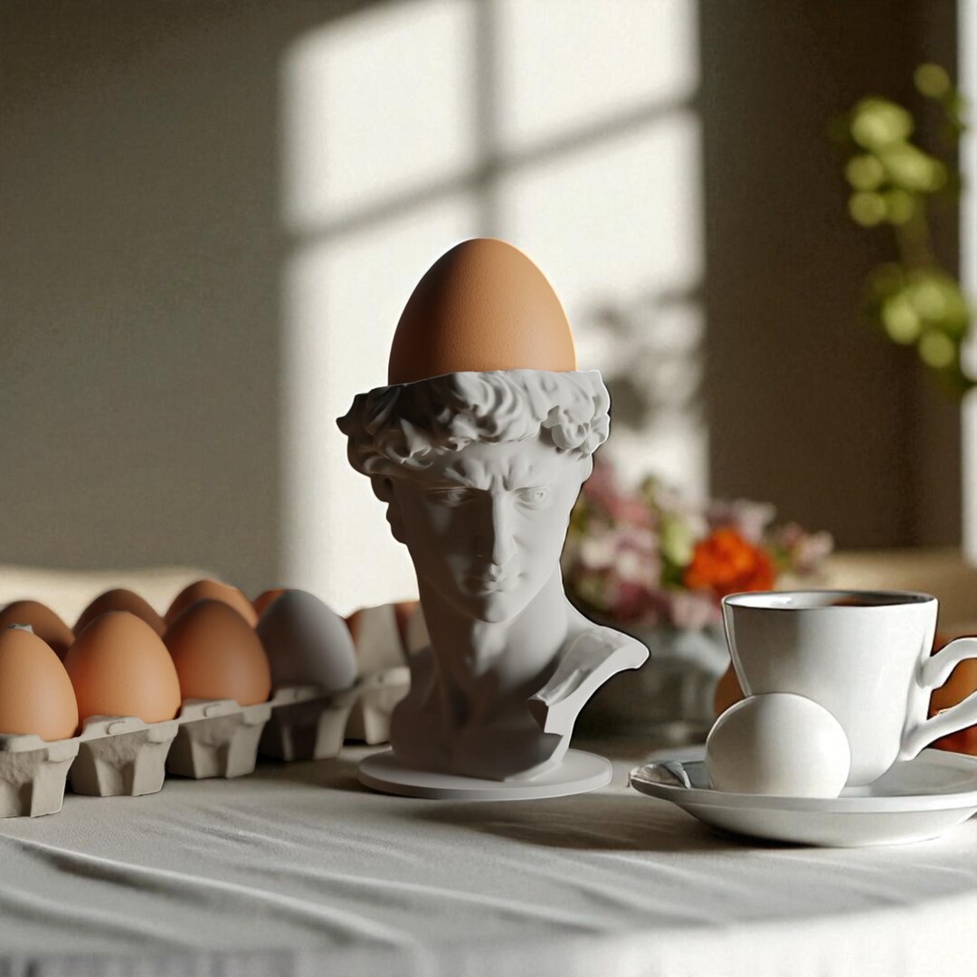 3D Printed Male Bust Egg Cup, Easter Decor - Etsy