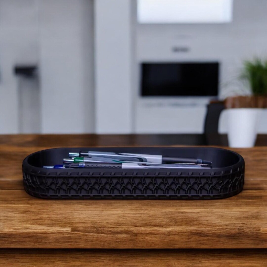 Tire Tray Desk Organizer 3D Printed Desktop Storage With Realistic Tire ...