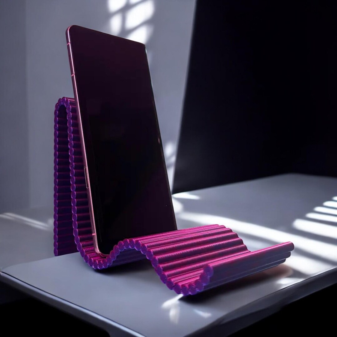Waveline Stand 3D Printed Wavy Phone Stand for Hands-free Viewing Sleek ...