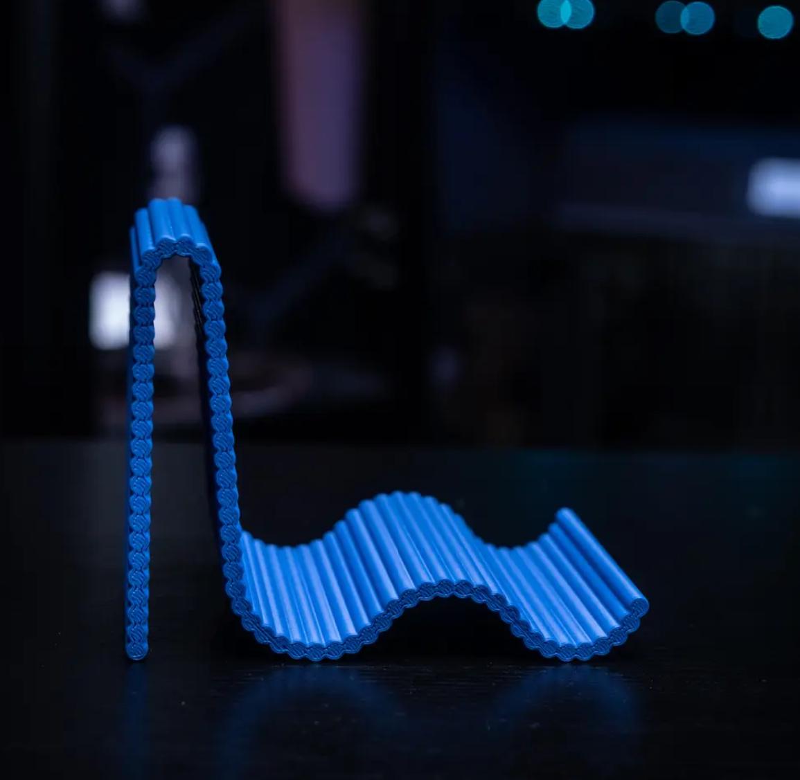 Waveline Stand 3D Printed Wavy Phone Stand for Hands-free Viewing Sleek ...