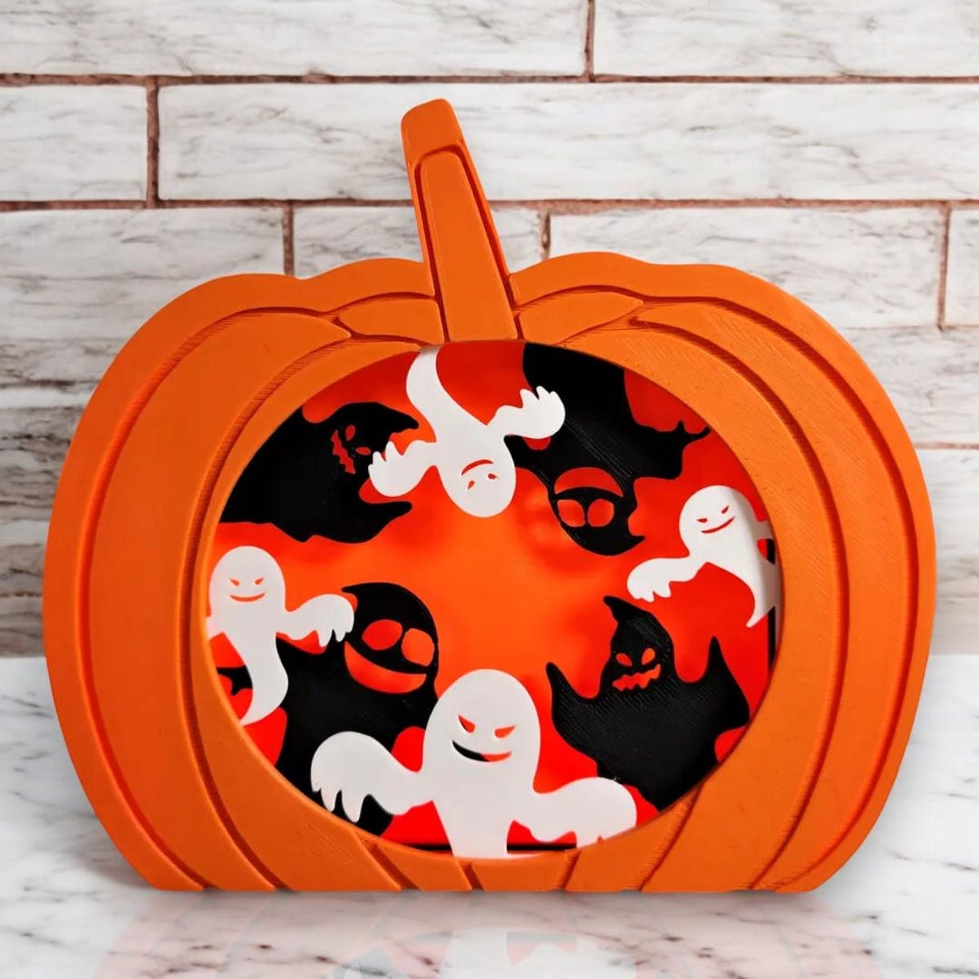 Phantom Pumpkin Display 3D Printed Pumpkin With Ghosts & Stand for ...