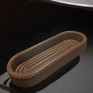 Rope Weave Tray Detailed 3D Printed Organizer for Office Use Stylish ...