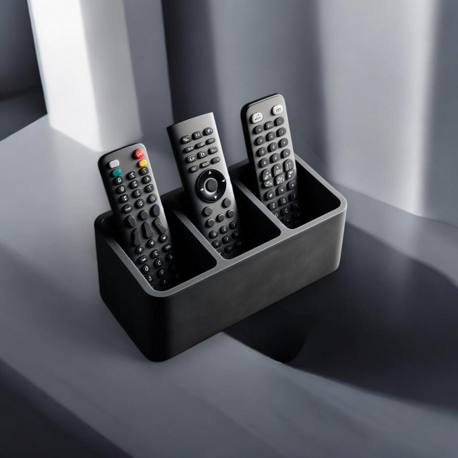 Remote Control Holder With 3 Compartments TV Remote Organizer Caddy for ...