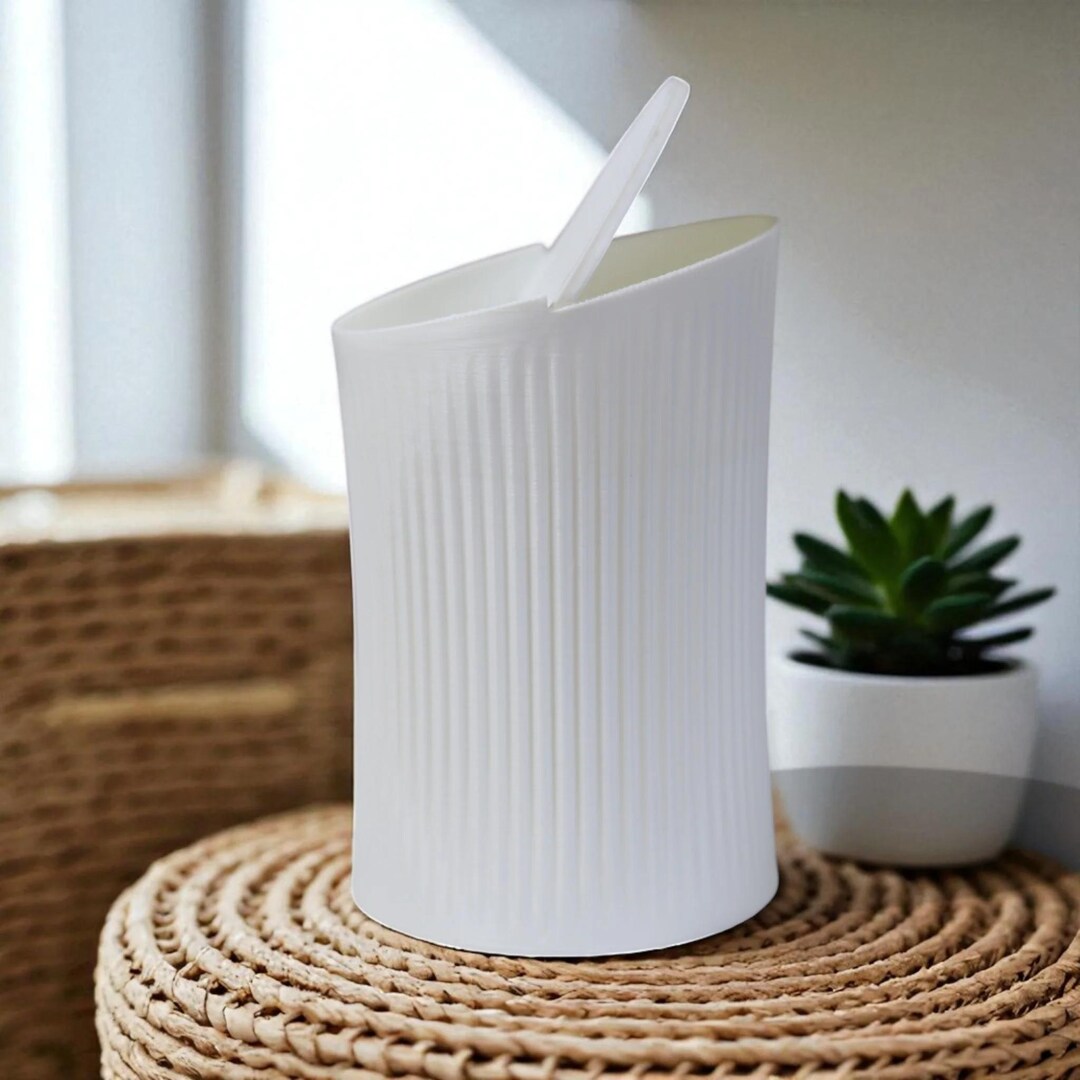 Compact Desk Bin: Modern Vanity Wastebasket & Organizer - Etsy