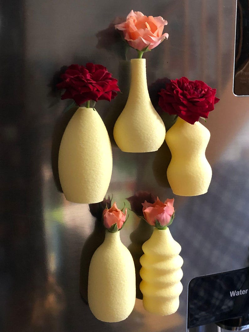 Mini Magnetic Fridge Vases, Tiny Flower Holder, Mom Gift, Set of 5 - Etsy