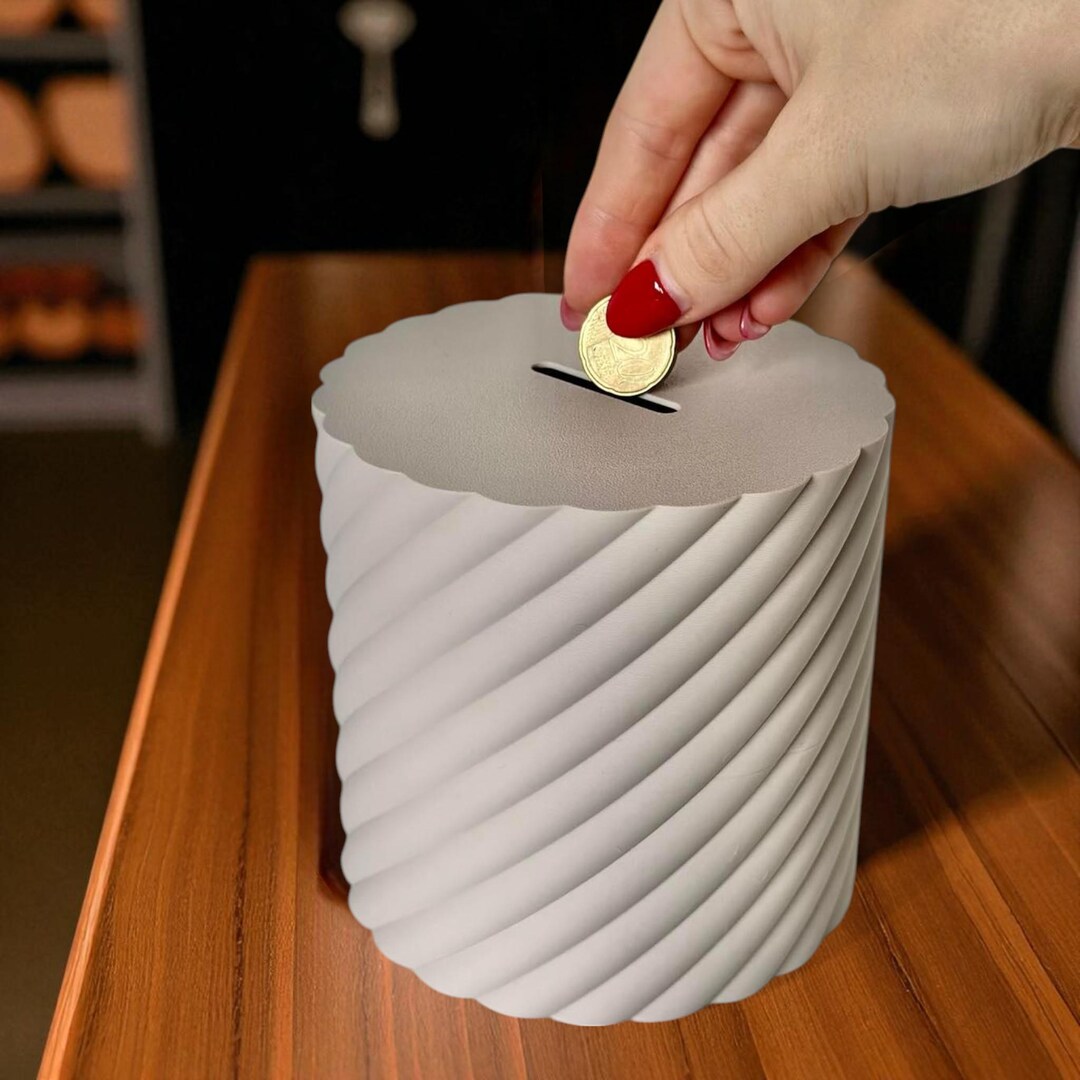 Piggy Bank Spinning Money Box Secure Coin Bank With Rotating Lid ...